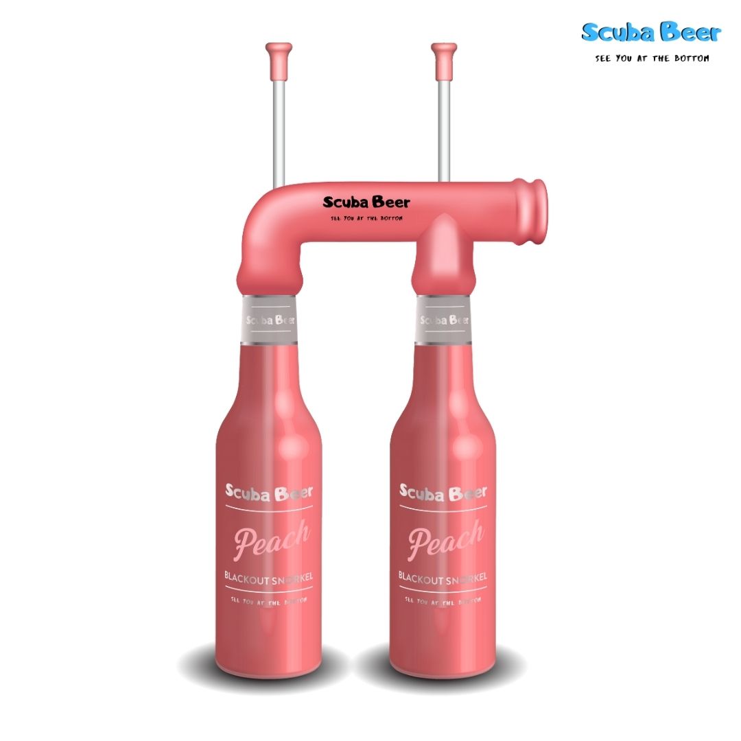 Double Beer Snorkel | Dual Bottle Snorkel | ScubaBeer.com – Scuba Beer