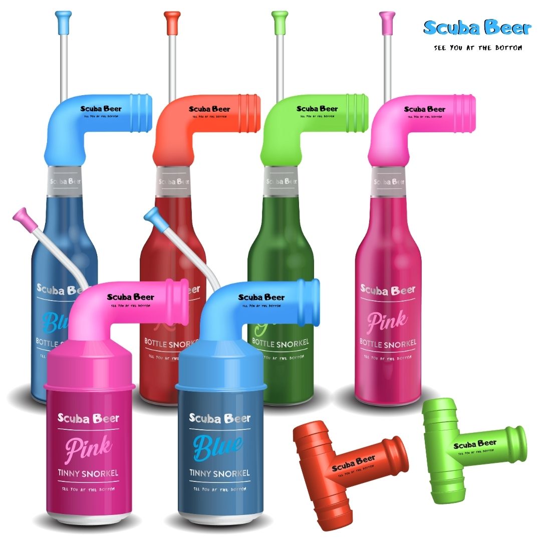 Beer Snorkel Multi Pack | Bottle and Can Snorkels | ScubaBeer.com ...